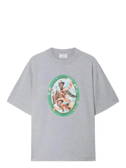 Off-White Fresco Oval Skate Short Sleeve Tee Shirt - Grey