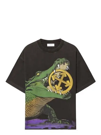 Off-White Big Croco Skate Short Sleeve Tee Shirt - Black
