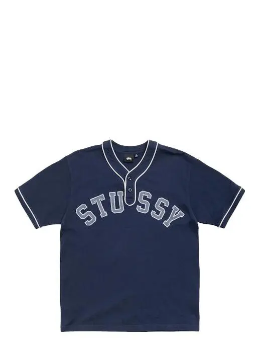 StÜssy Arch Baseball Jersey - Navy Blue