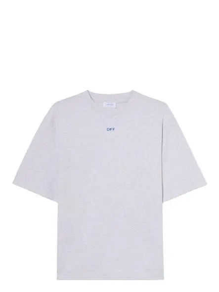 Off-White Stencil Arrow Skate Logo T-shirt - Grey Melange/nautical Blue