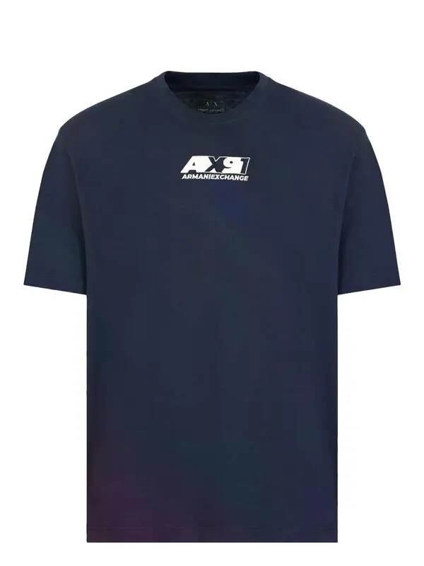 Armani Exchange Logo-embroidered T-shirt - Blue