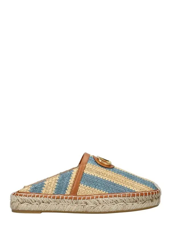 Valentino Garavani Leather Espadrille Mules - Beige