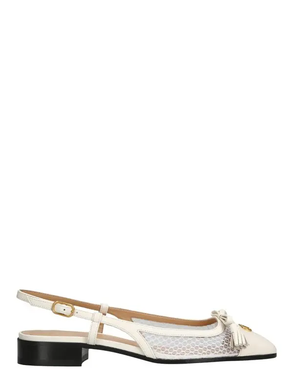 Valentino Garavani Valet Du Roi Slingback Flats - White