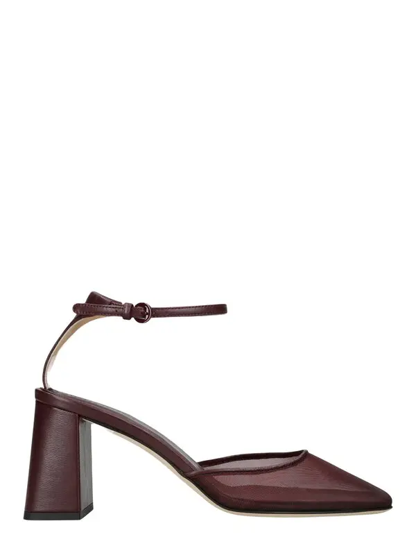 Dear Frances Felice Mesh Pumps - Burgundy