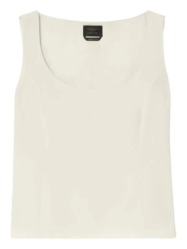 Marina Rinaldi Scoop-neck Waistcoat Top - Yellow