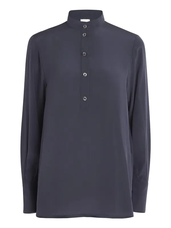Eleventy Silk Button-up Tunic - Grey