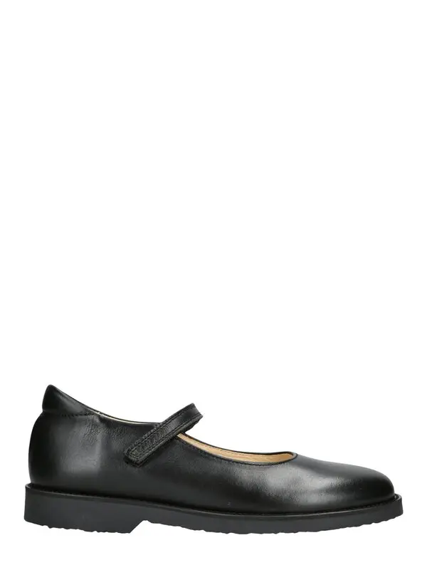PAPOUELLI Leather Emilia Mary Jane Shoes - Black