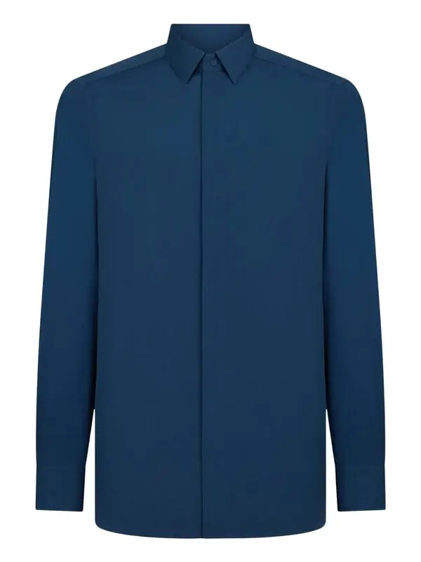 TOM FORD Cotton Poplin Long-sleeve Shirt - Navy
