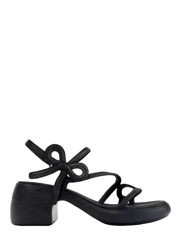 Camper Thelma Twins Bow-detail Leather Sandals - Black