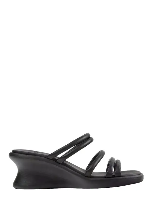 Camper Strap-detail Wedge Sandals - Black