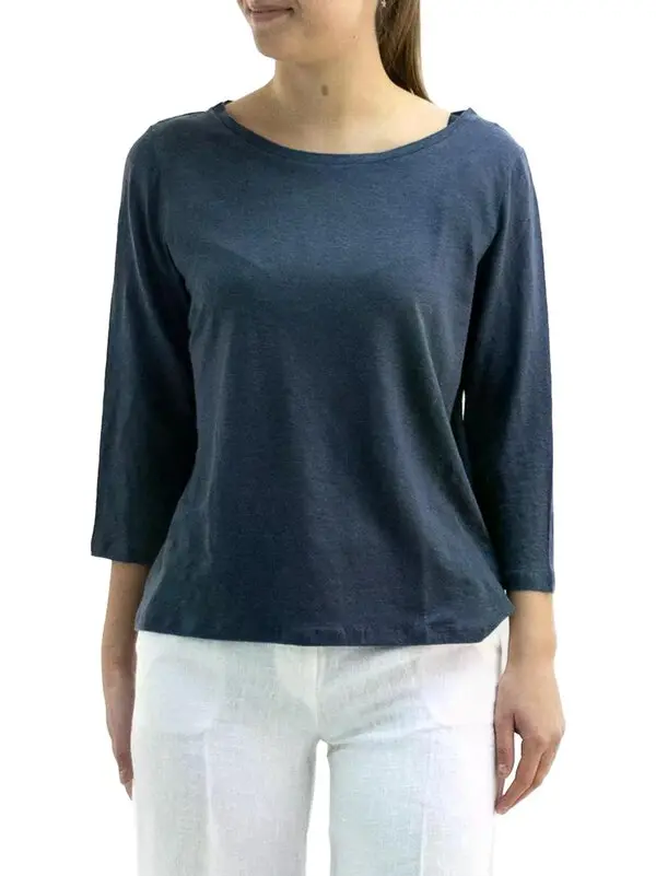 Majestic Filatures Boat Neck Top - Blue