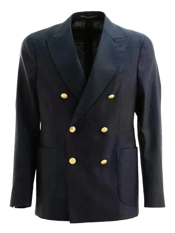 Incotex Double-breasted Button Jacket - Blue