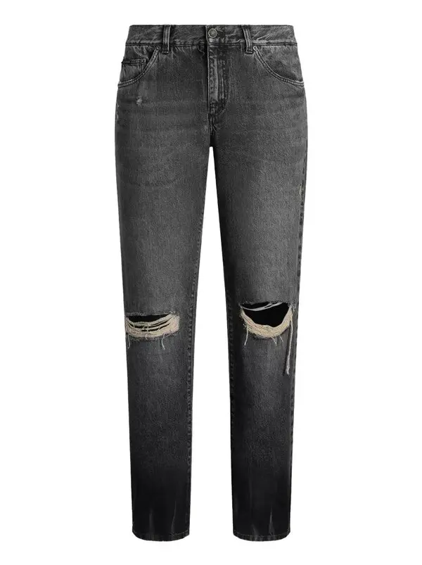 Dolce & Gabbana Ripped Straight Jeans - Grey