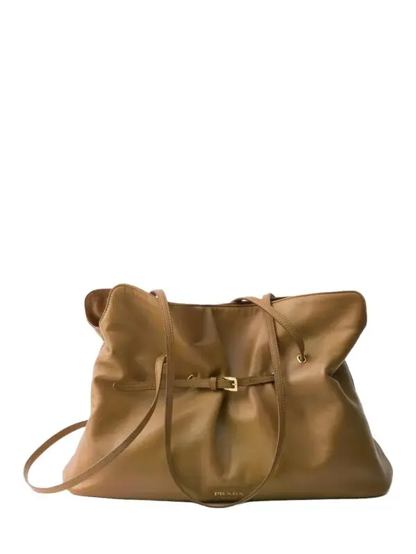 Prada Large Nappa Leather Tote Bag - Neutrals