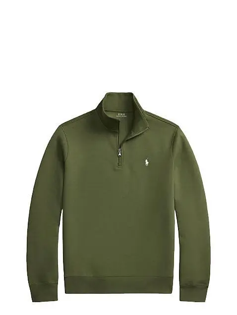 Polo Ralph Lauren Logo-embroidered Half-zip Cotton-blend Sweatshirt - Supply Olive/c1730