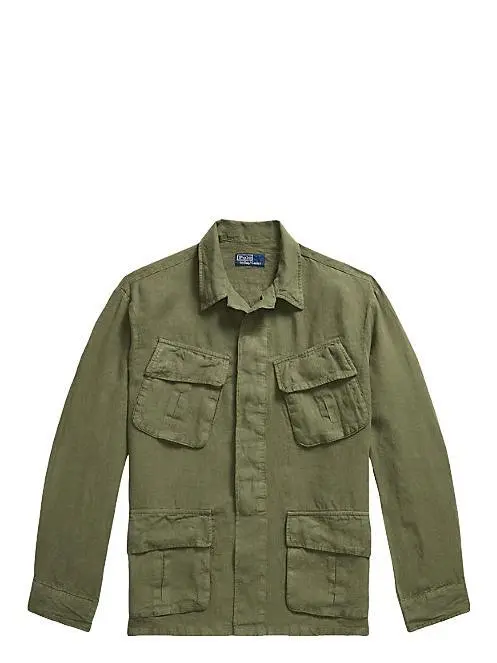 Polo Ralph Lauren Utility Flap-pocket Linen Overshirt - New Olive