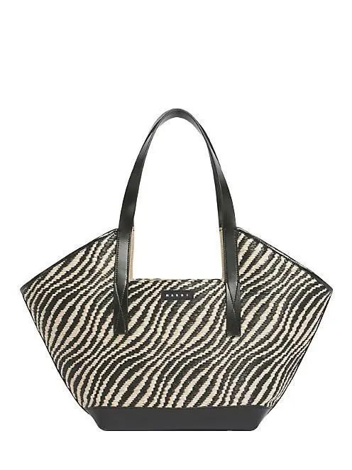 Marni Waves Small Woven Tote Bag - 00n99