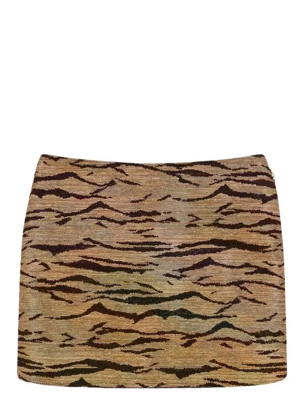 Elisabetta Franchi Raffia-effect Mini Skirt - Brown