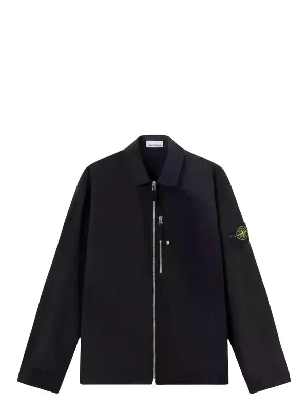 Stone Island 1200038 Nylon Metal In Econyl® Regular-fit Overshirt With Zip Pocket - Black