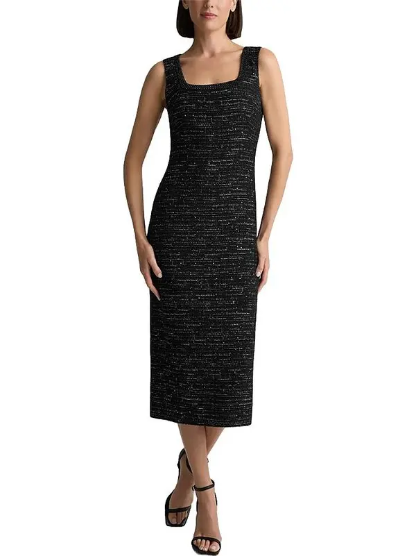 St. John Cannes Tweed Dress - Black/multi
