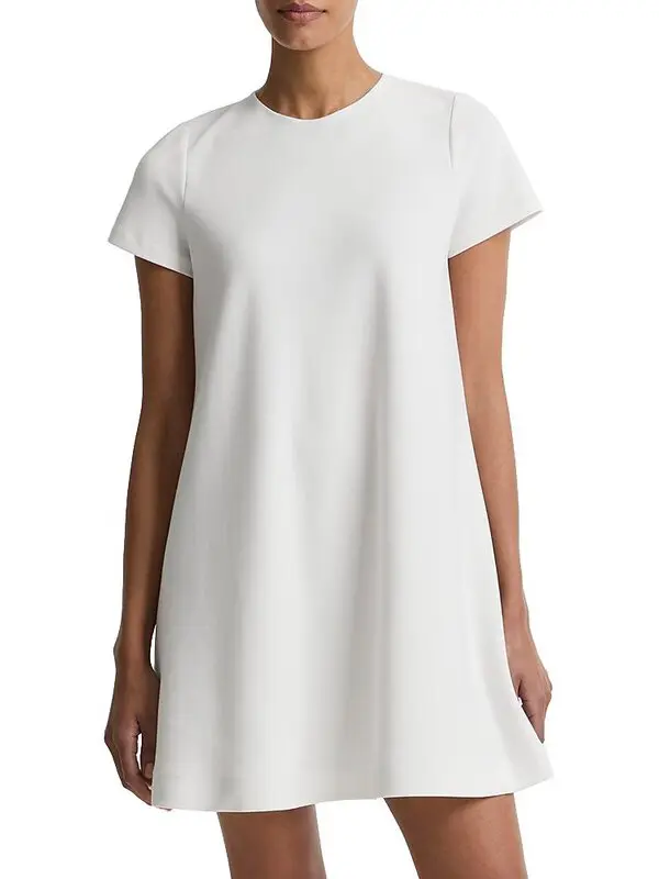Vince Bias Short Sleeve Dress - Bone