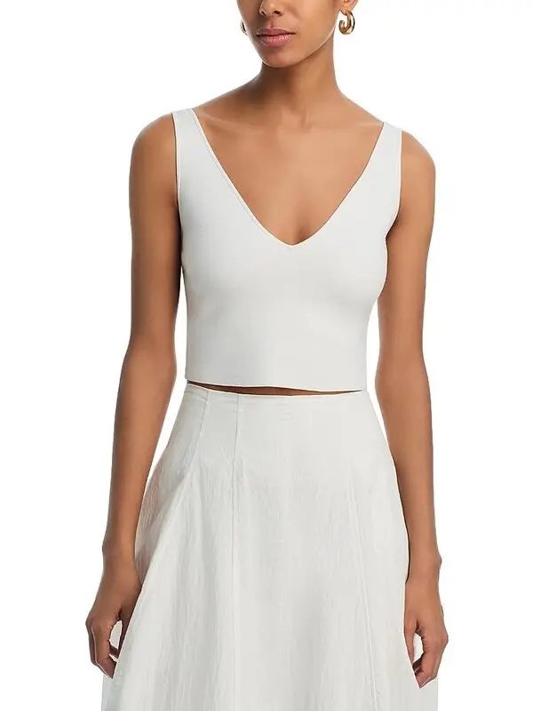 A.L.C. Ani V-neck Top - Pearl