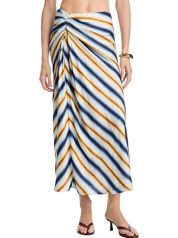 A.L.C. Striped Maxi Skirt - Tahoe Blue