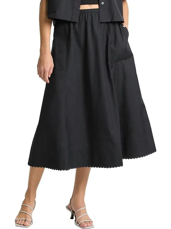 Vince Scallop Trim Midi Skirt - Eclipse