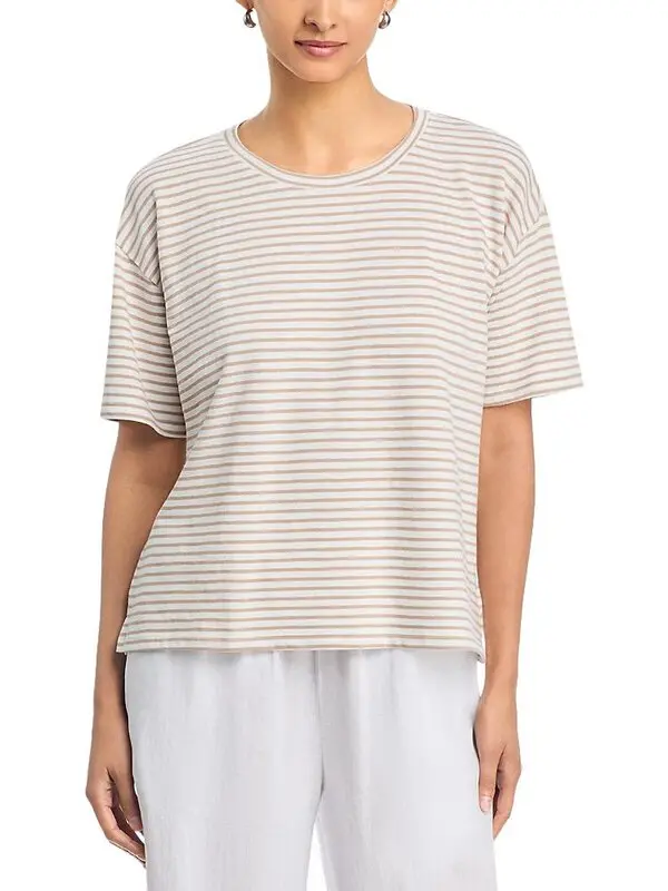 Eileen Fisher Crewneck Boxy Top - Wheat