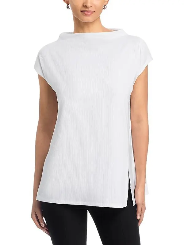 Eileen Fisher Wide Funnel Neck Tunic - White