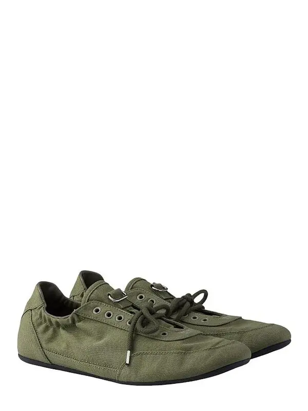 Prada Collapse Canvas Sneakers - Green