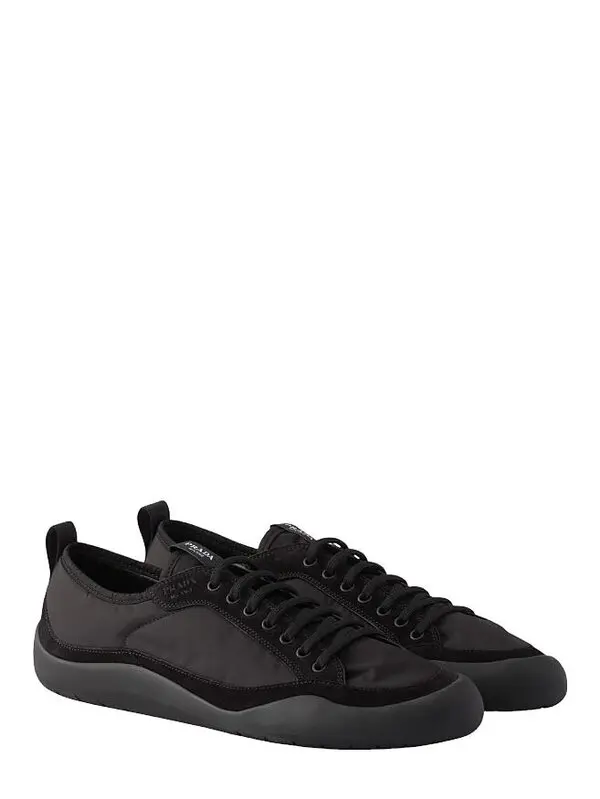 Prada Speedrock Re-nylon And Suede Sneakers - Black