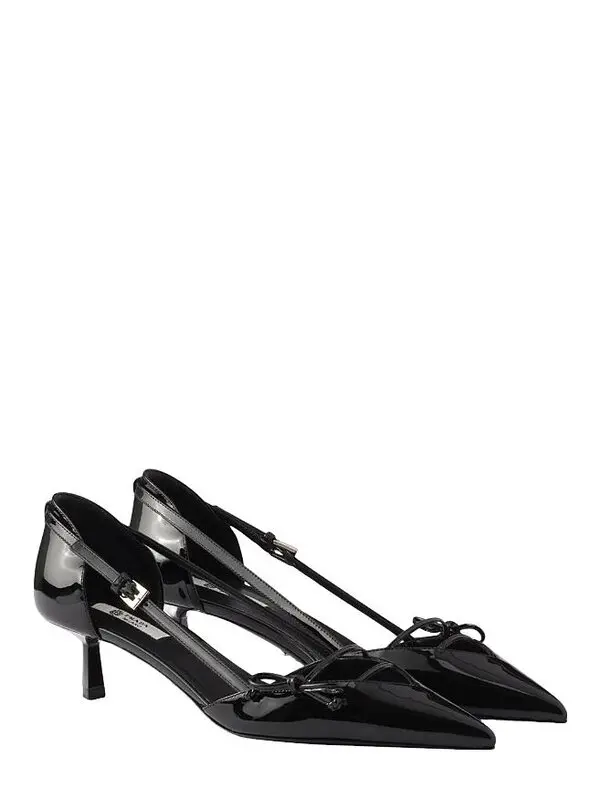 Prada Open-side Leather Pumps - Black