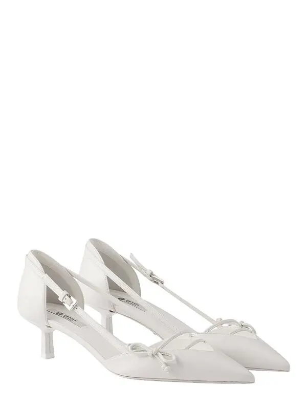 Prada Leather Open-side Pumps - White