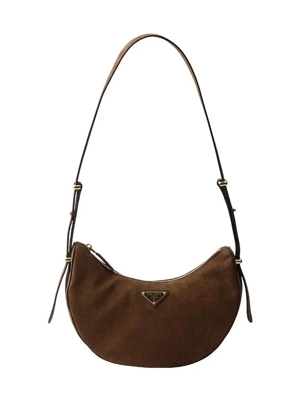 Prada Arque Small Nubuck Leather Bag - Brown