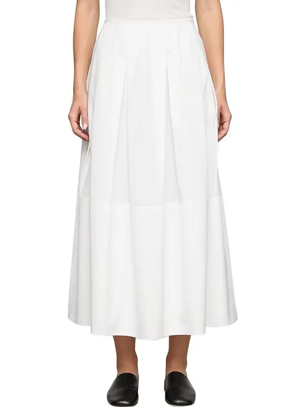 Lafayette 148 New York Inverted Pleat Long Skirt - White