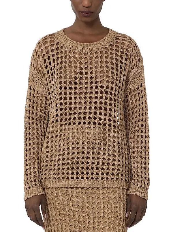 Max Mara Mxpfebe Open Knit Sweater - Desert