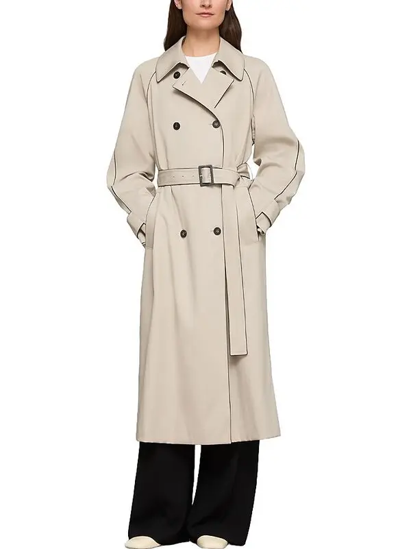 Lafayette 148 New York Double Breasted Trench Coat - Cement