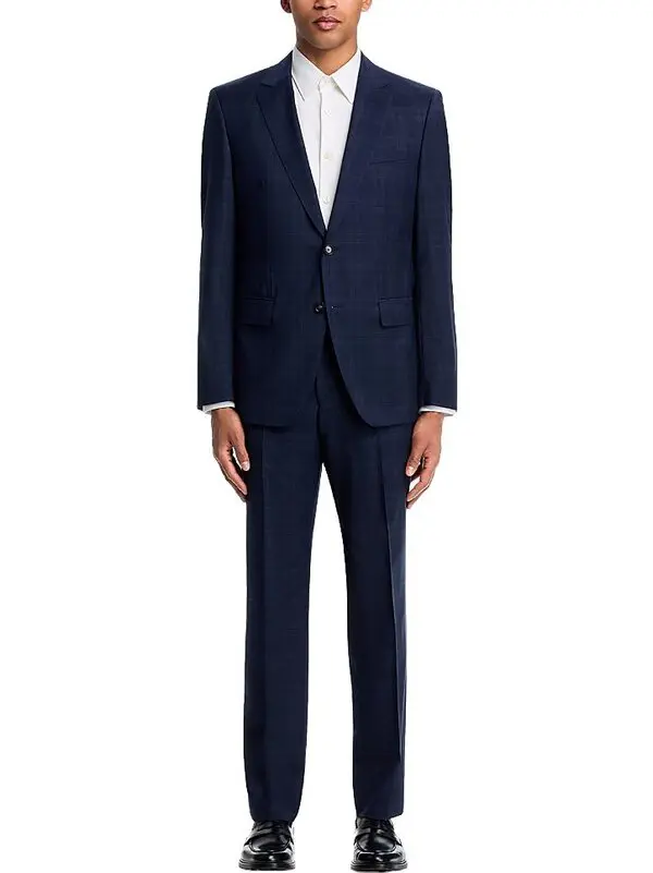 BOSS H-huge Tonal Plaid Slim Fit Suit - Dark Blue