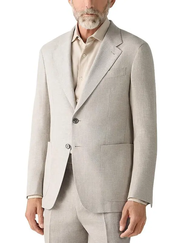 Zegna Crossover Wool Linen & Silk Jacket - Light Beige