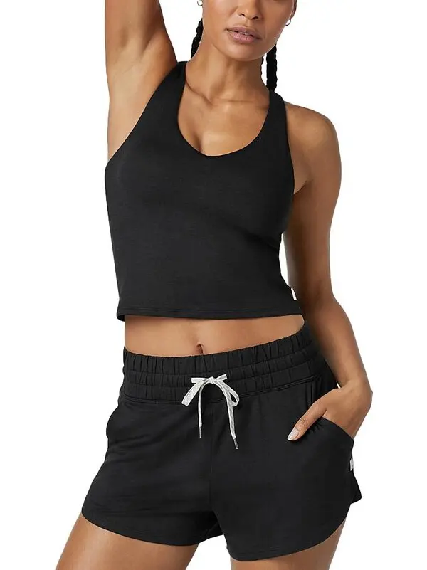 Vuori Halo Performance Crop Tank Top - Black Heather