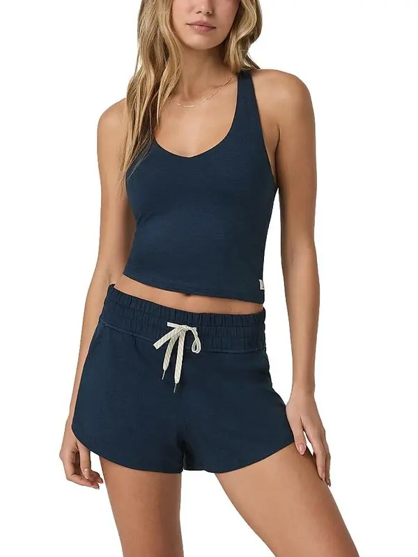 Vuori Halo Performance Crop Tank Top - Blue Coast