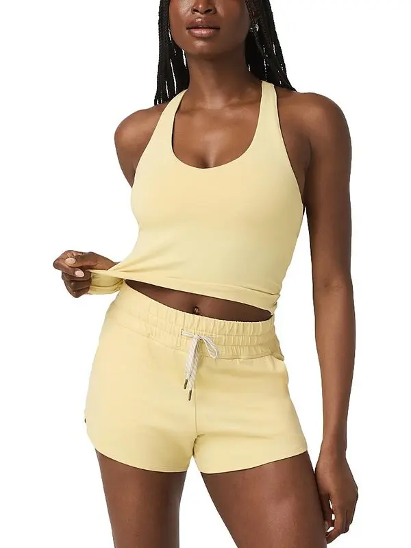Vuori Halo Performance Crop Tank Top - Lemon Snap