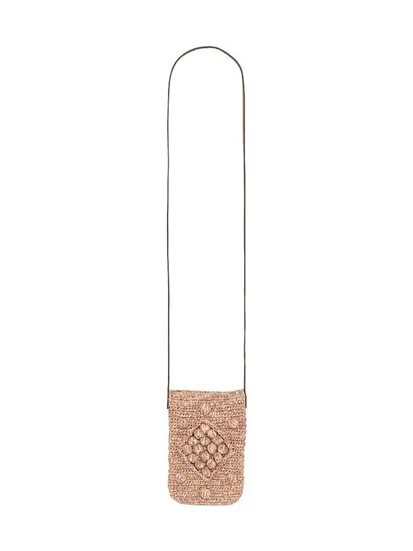 Gerard Darel Rosie Raffia Phone Crossbody - Purple