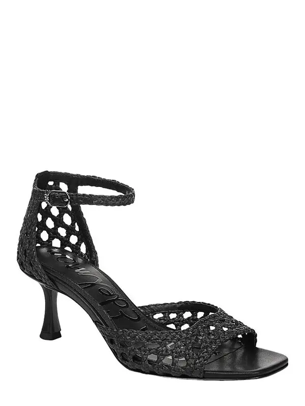 Sam Edelman Woven Strappy Heeled Sandals - Black