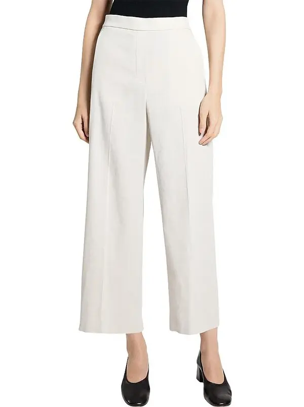 Theory Tailored Cropped Pants - White Clay