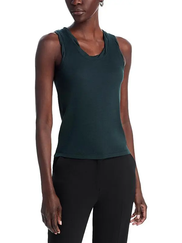 Theory Twist Band Soft Tank Top - Rich Green