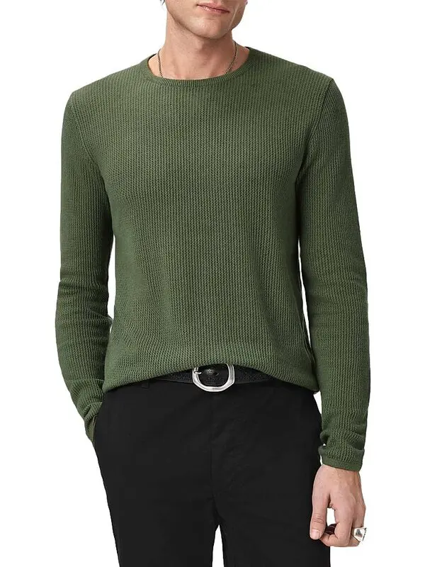 John Varvatos Montclair Long Sleeve Crewneck - Light Olive