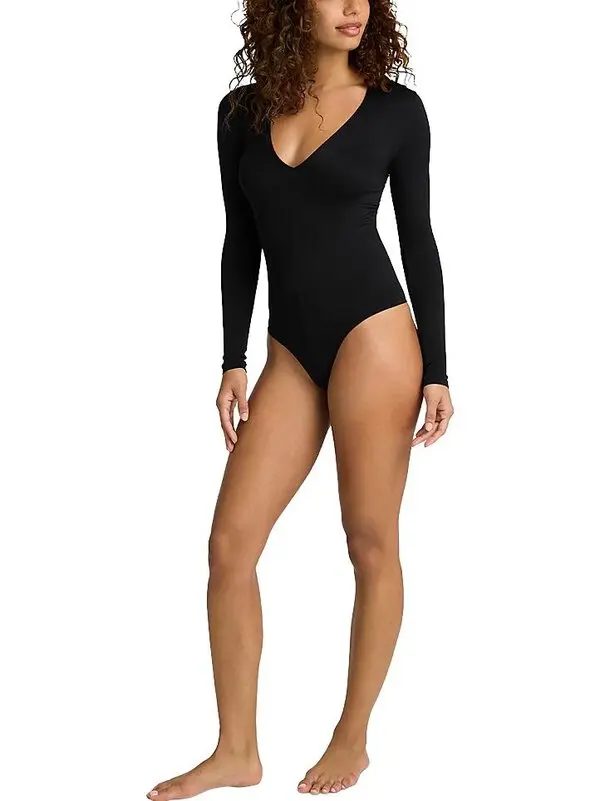 Commando Prima Ballet Deep V Bodysuit - Black