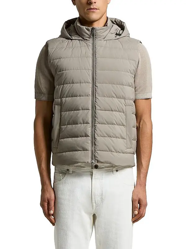 Peserico Lightweight Quilted Down Vest - Clay Beige